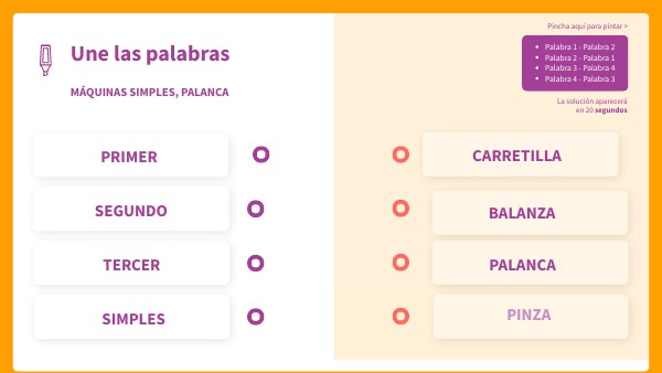 UNE PALABRAS, MÁQUINAS SIMPLES