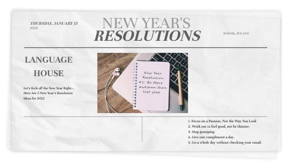 NEW YEAR'S RESOLUTIONS | Genially