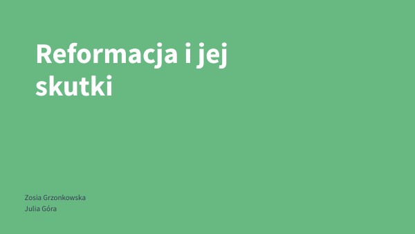 Reformacją | Genially