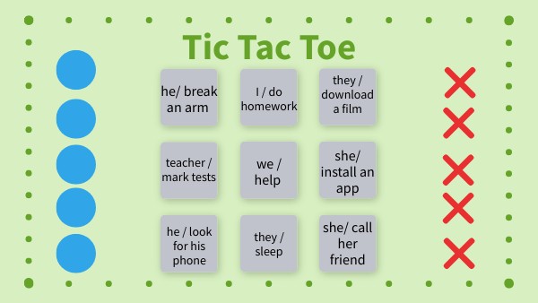 Past Continuous Tic Tac Toe