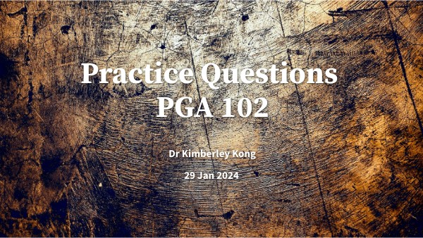 Practice Questions PGA102