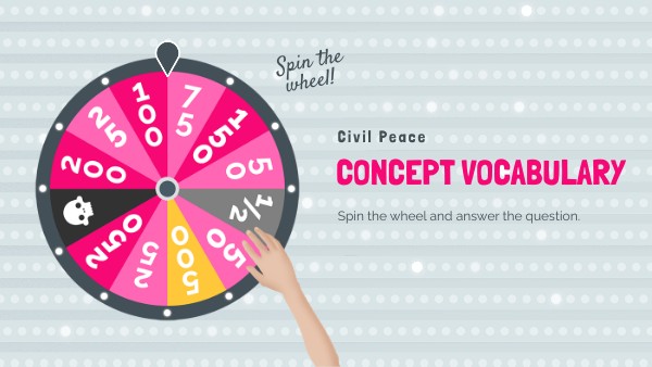 Civil peace concept vocabulary 10th. Grade | Genially