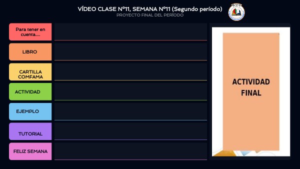 Vídeo clase Nº11, Semana Nº11 (segundo periodo) | Genially