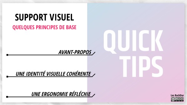 Quick Tips - Principes de base pour support visuel