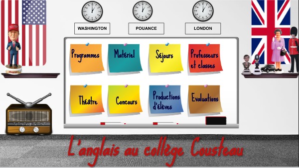 L'anglais au collège COUSTEAU | Genially