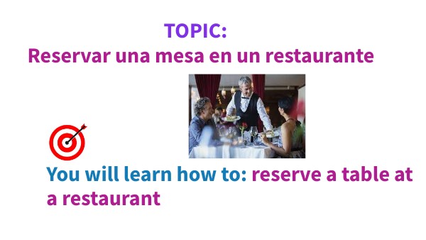 Reservar una mesa | Genially