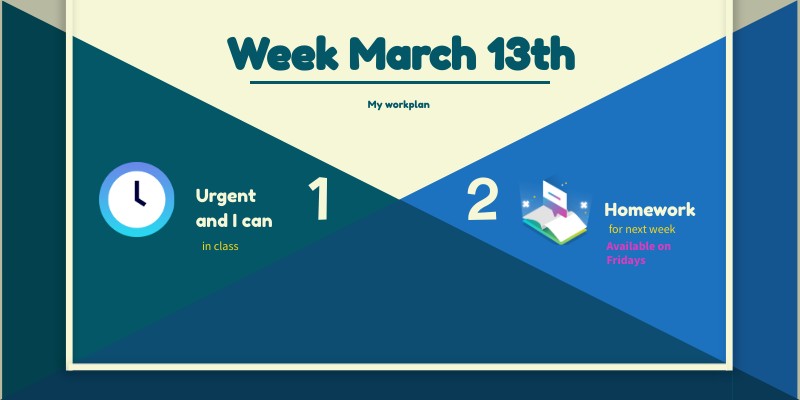 Workplan March 13th | Genially