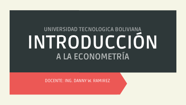 Introducción a la econometría. | Genially