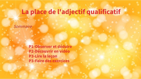 La place des adjectifs | Genially