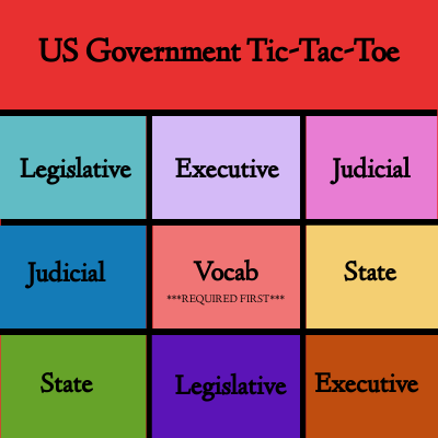 Government Structure and Function Tic-Tac-Toe | Genially