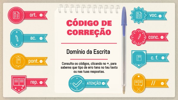 E_Código de correção (domínio da escrita) | Genially