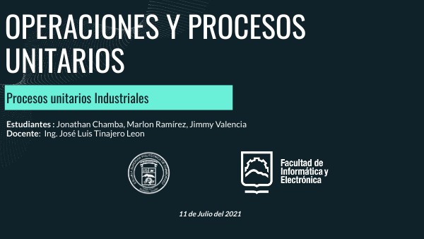 Operaciones y procesos unitarios