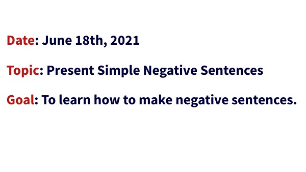PRESENT SIMPLE NEGATIVE | Genially