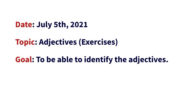 ADJECTIVES AND SHORT QUESTIONS