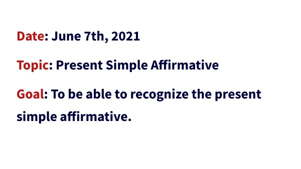 Present Simple Affirmative | Genially