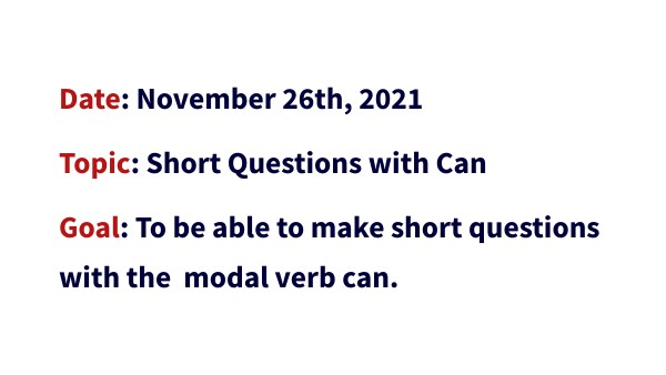 SHORT QUESTIONS WITH CAN | Genially