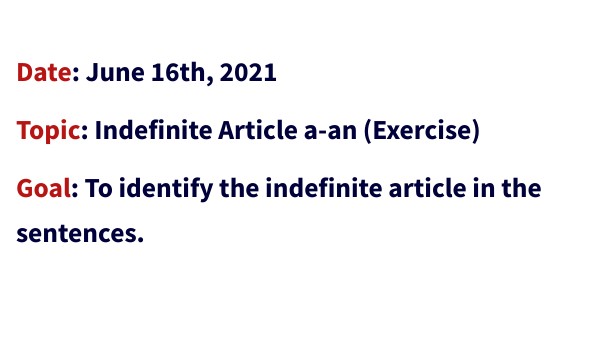 Article a/an (exercise) | Genially