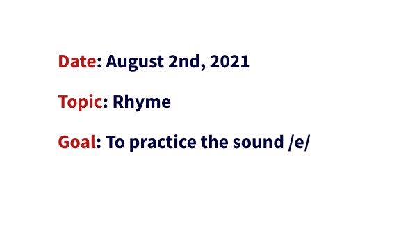 Rhyme Exercise