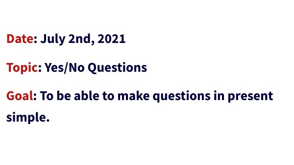 YES/ NO QUESTIONS | Genially