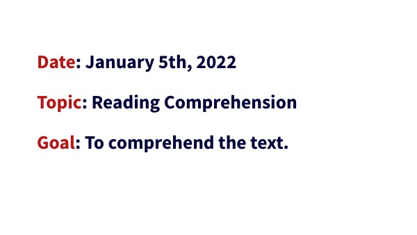 READING COMPREHENSION | Genially