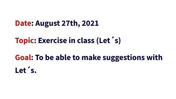 EXERCISE IN CLASS WITH LET´S
