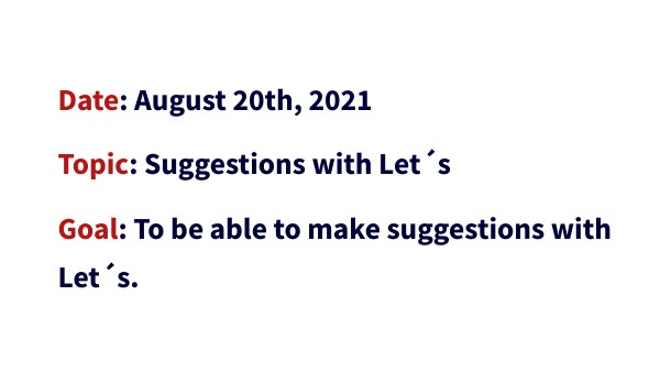 SUGGESTIONS WITH LET{S | Genially