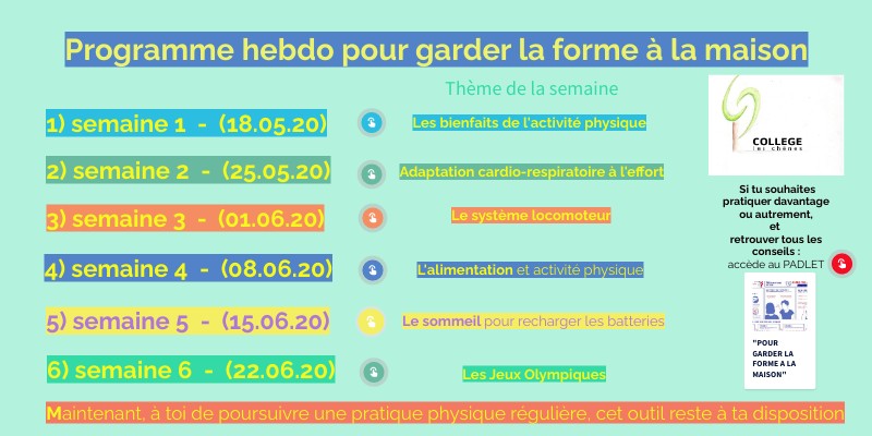 programme hebdo 18mai 2020 | Genially