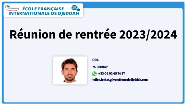 réunion de rentrée EFID