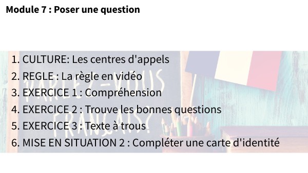 FLE 7 : poser une question | Genially