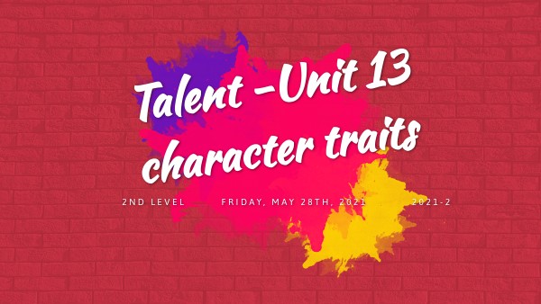 2nd-U13-class23 :character traits
