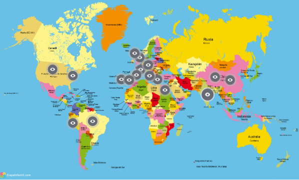 MAPA INTERACTIVO MONUMENTOS DO MUNDO