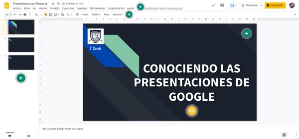 1° - CONOCIENDO LAS PRESENTACIONES DE GOOGLE