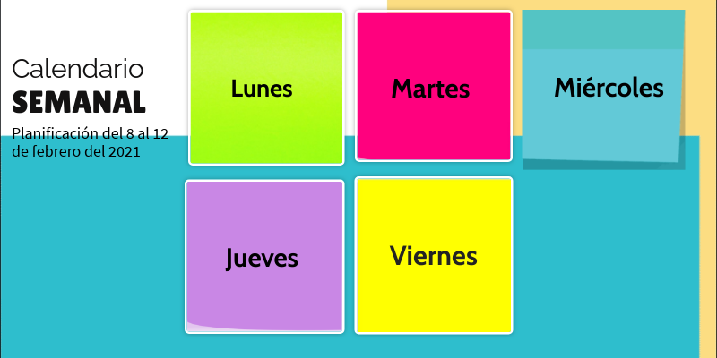 Calendario semanal de Inicial 1