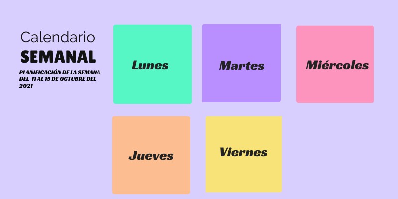 Calendario Semanal de Inicial 2 | Genially
