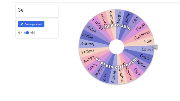 Wheel names students
