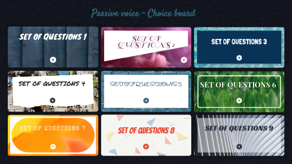 Passive voice - choice board | Genially