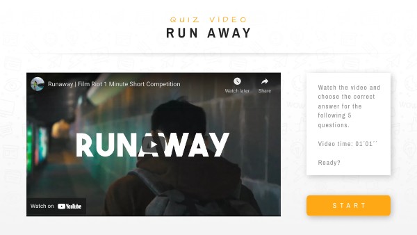 RUN AWAY QUIZ VIDEO | Genially