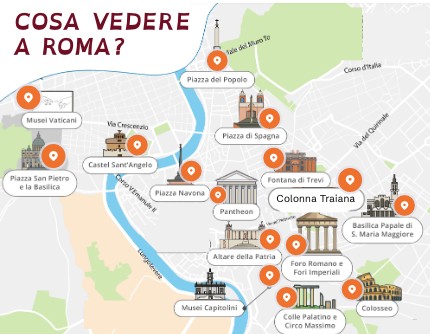 Cartina dei monumenti di Roma | Genially