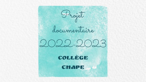Projet documentaire - CDI 2022-2023 - Clg Chape