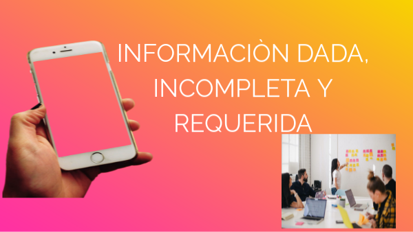 INFORMACIÒN DADA, IMCOMPLETA Y REQUERIDA | Genially