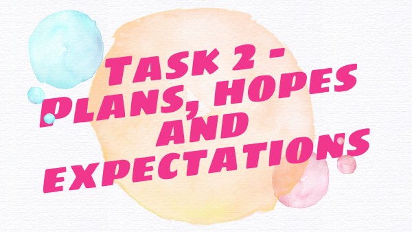 Task 2 - Plans, hopes and expectations | Genially