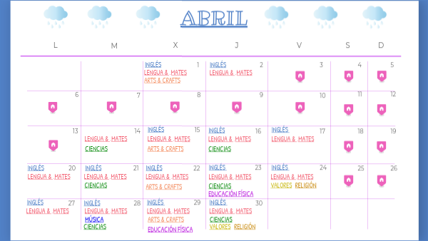 CALENDARIO ABRIL