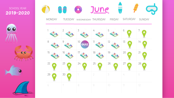 Calendar June Enlgish | Genially