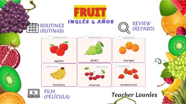 INGLÉS 4 AÑOS- FRUITS