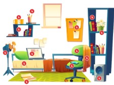 Bedroom and prepositions | Genially