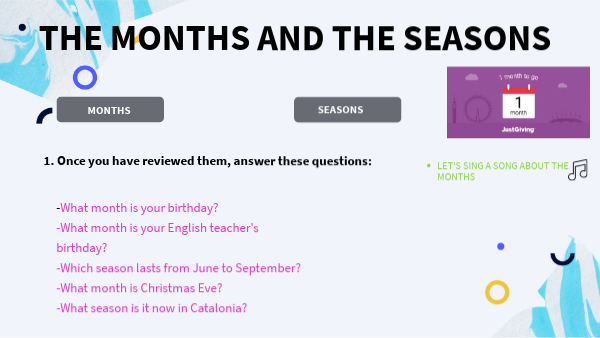 THE MONTHS AND THE SEASONS | Genially