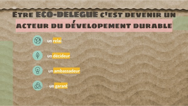Un éco-délégué, c'est quoi? | Genially
