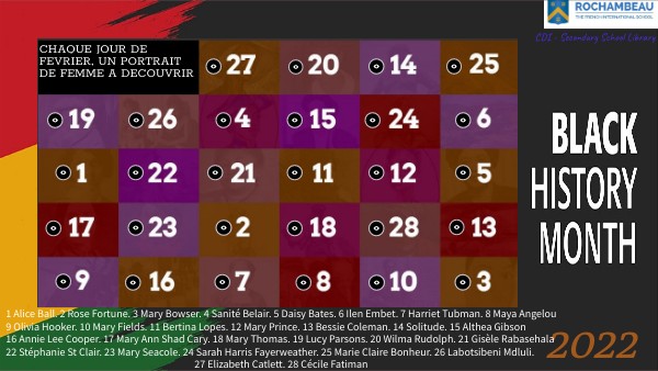 Black History Month 2022 CDI Rochambeau | Genially