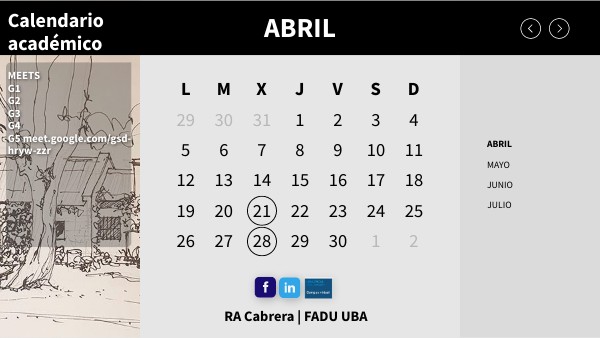 12. Calendario académico