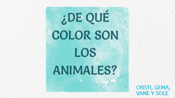 Los colores de los animales